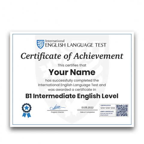 English Certificate - International English Test