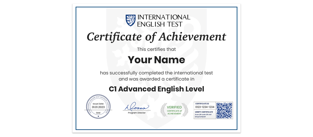 C1 Advanced English Level - International English Test