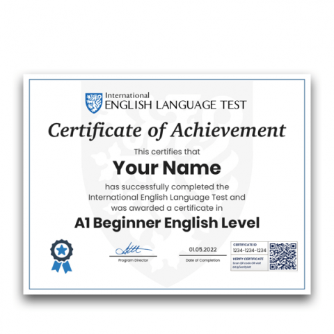 English Certificate - International English Test