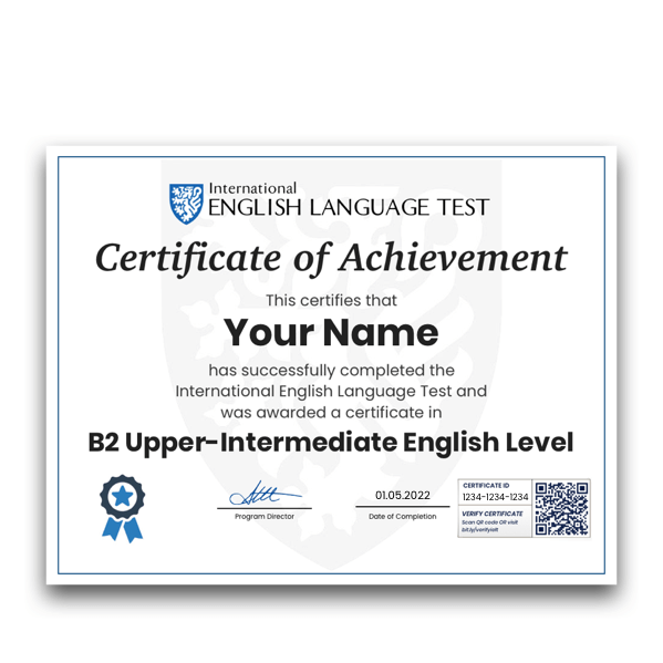 English Certificate - International English Test