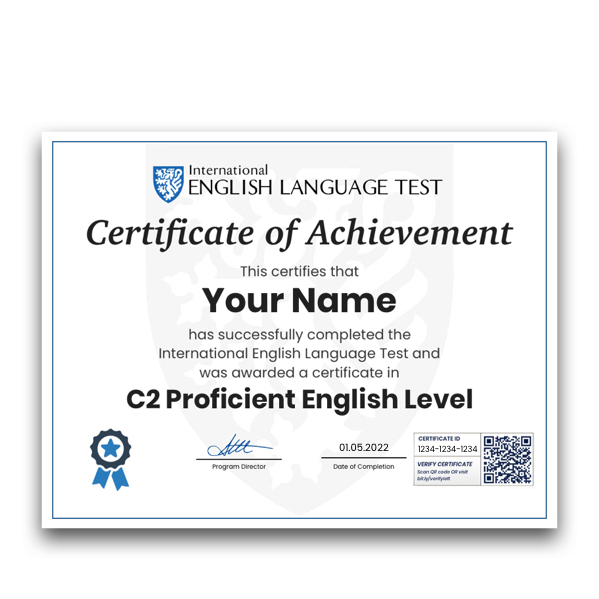 English Certificate - International English Test