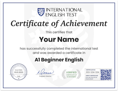 English CEFR Levels (A1, A2, B1, B2, C1, C2) - International English Test