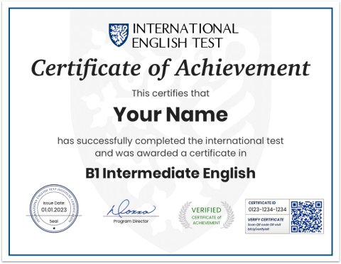English Certificate - International English Test
