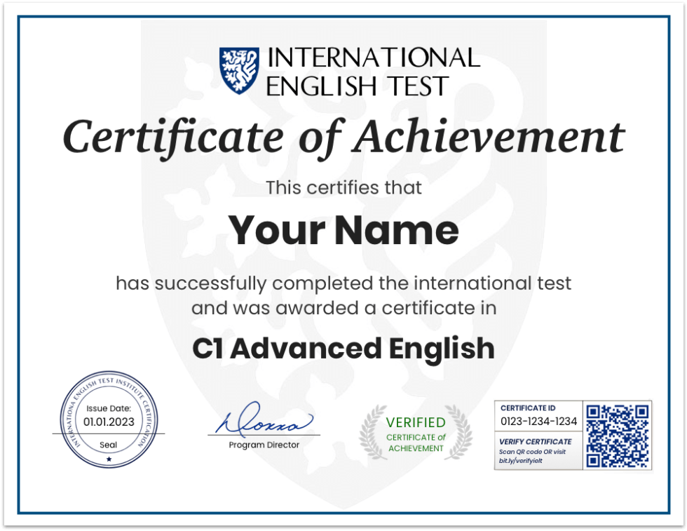 English CEFR Levels (A1, A2, B1, B2, C1, C2) - International English Test