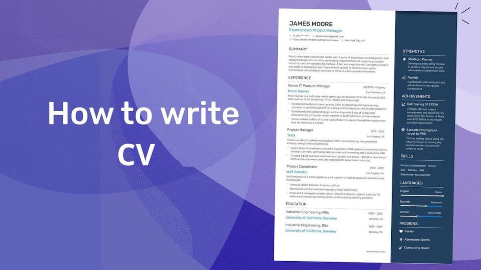 How to Write A CV: Tips, Template and Example - International English Test