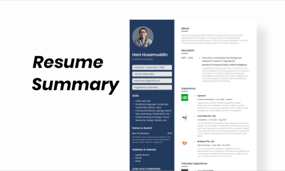 Professional Resume Summary Examples - International English Test