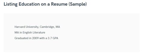 Education on a Resume - International English Test
